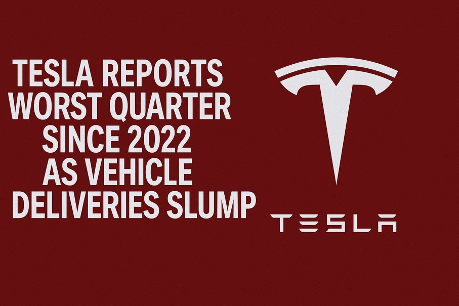 Tesla Worst Quarter Since 2022 as Car Deliveries Drop Off